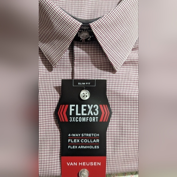 Van Heusen | Shirts | Nwt Van Heusen Mulberry Mens Slim Flex3 Stretch Collar Armholes Large 3435 ...